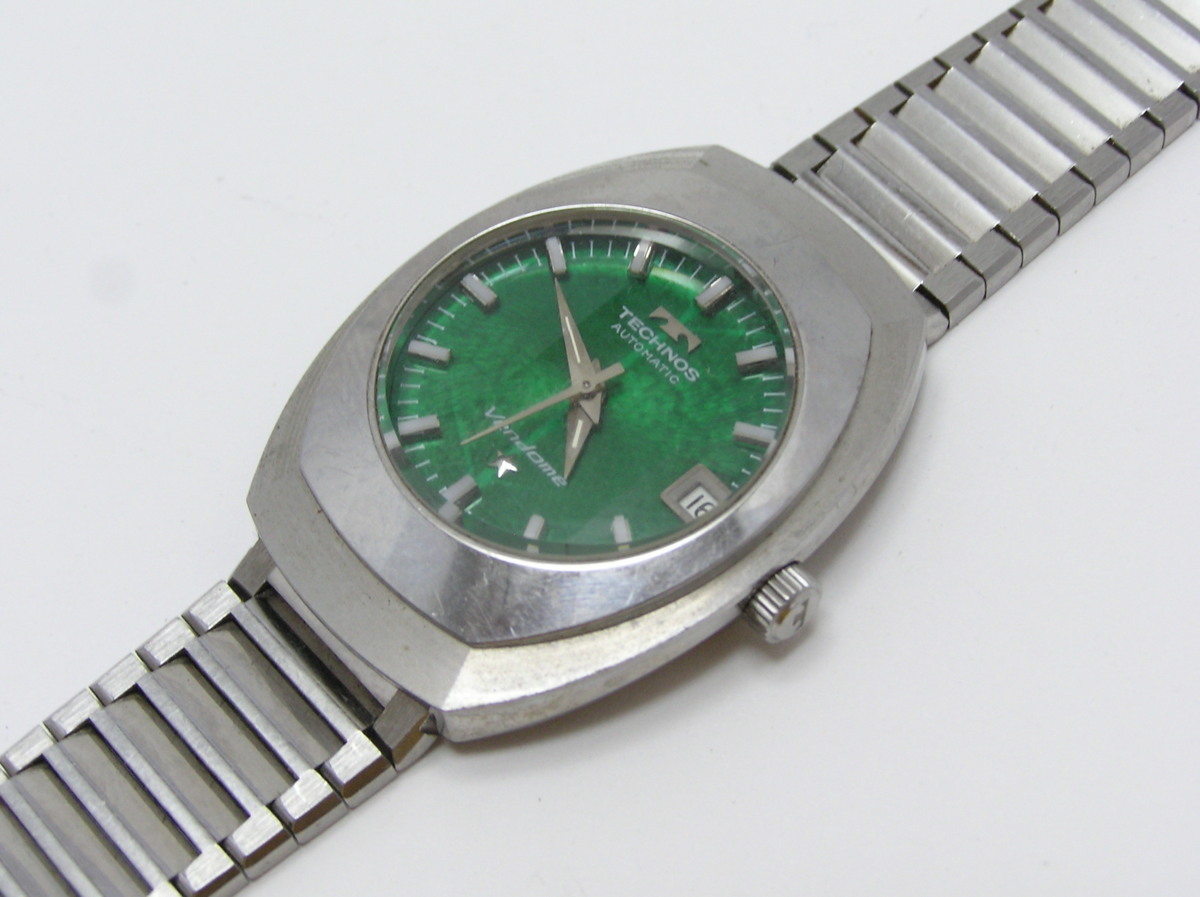 ハローカメラ 8774 テクノス TECHNOS Vendome AUTOMATIC 3針 カレンダー 手巻き腕時計 現状 ベルト難有り(テクノス)｜売買されたオークション情報、yahooの ...