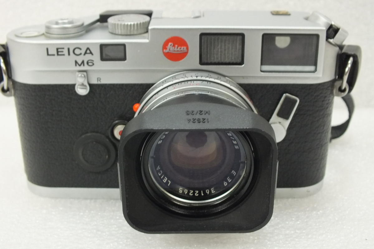 送料一律 Leica ライカ M6 フィルムカメラ レンズ:SUMMICRON-M 1:2/35 E39 シャッターOK フード付 ドイツ製 ...