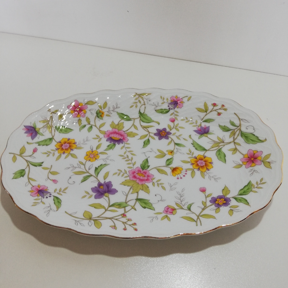 Yodel Valley Fine China Keito JAPAN ヨーデルバレー 楕円長皿 30.5cm×21.5cm ケーキプレート ...