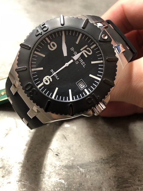 1円スタート レア 品 B-Barrel BB880 BK AGSムーブメント搭載 500M防水 ダイバーズウォッチ(3針＋カレンダー)｜売買 ...