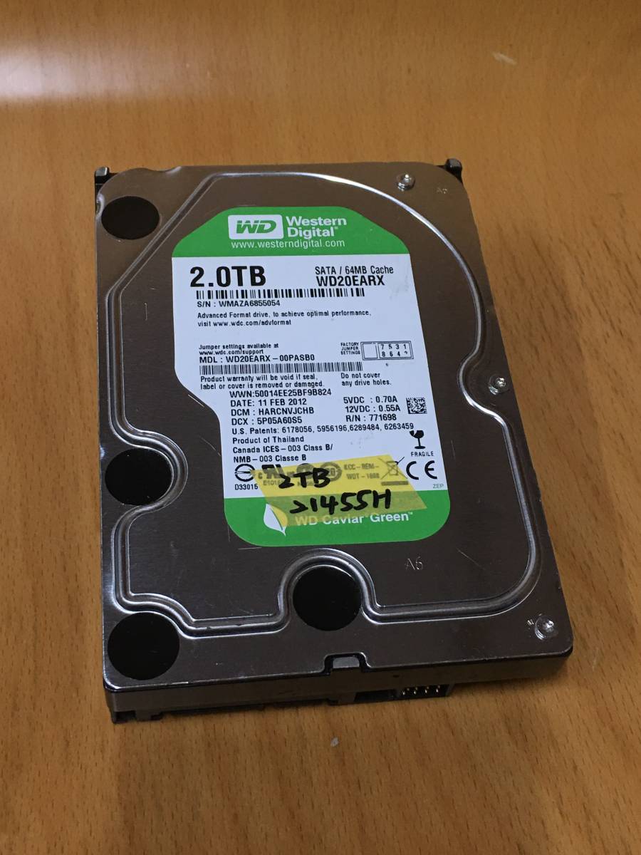 A14849 3.5インチ SATA WDC WD20EARX-00PASB0 2000GB 782回21455Hr 現状品(1TB～)｜売買 ...