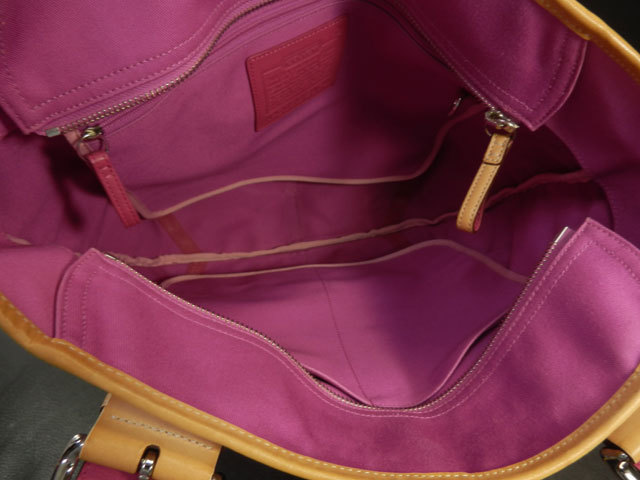 コーチ ピンクX白 ファブリックx革 5174 ショルダー トート バッグ COACH(トートバッグ)｜売買されたオークション情報、yahoo ...
