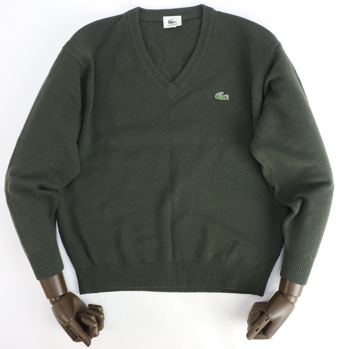 LACOSTE ラコステ Vネックセーター 5サイズ/オリーブグリーン/ウールニット(セーター)｜売買されたオークション情報、yahooの商品情報をアーカイブ公開 - オークファン ...
