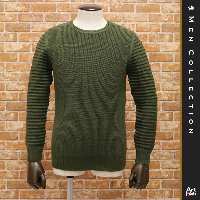 1円/秋冬/P.M.D.S./Mサイズ/長袖ニット 上質メリノウール100％ ミドルゲージ 無地 イタリア製 クルーネック /カーキ/e135/(その他)｜売買されたオークション情報 ...