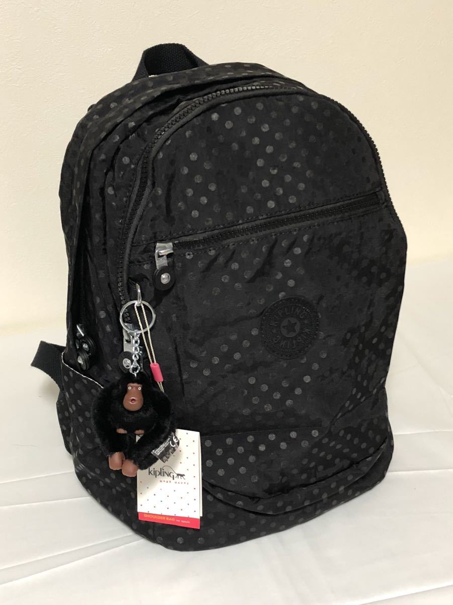 kipling キプリング バックパック リュックサック k15016 CLAS CHALLENGER 黒のドット柄(キプリング)｜売買された ...