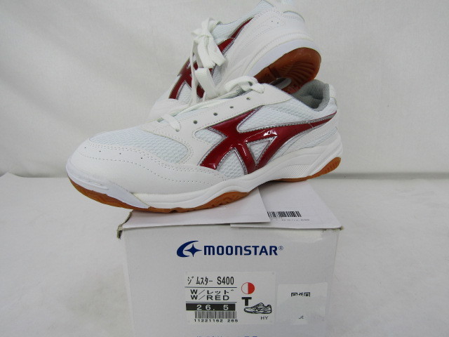 MoonStar ムーンスター 体育館シューズ ジムスターS400 WH/RED 26.5cm(男女兼用)｜売買されたオークション情報、yahooの商品情報をアーカイブ公開 - オークファン ...