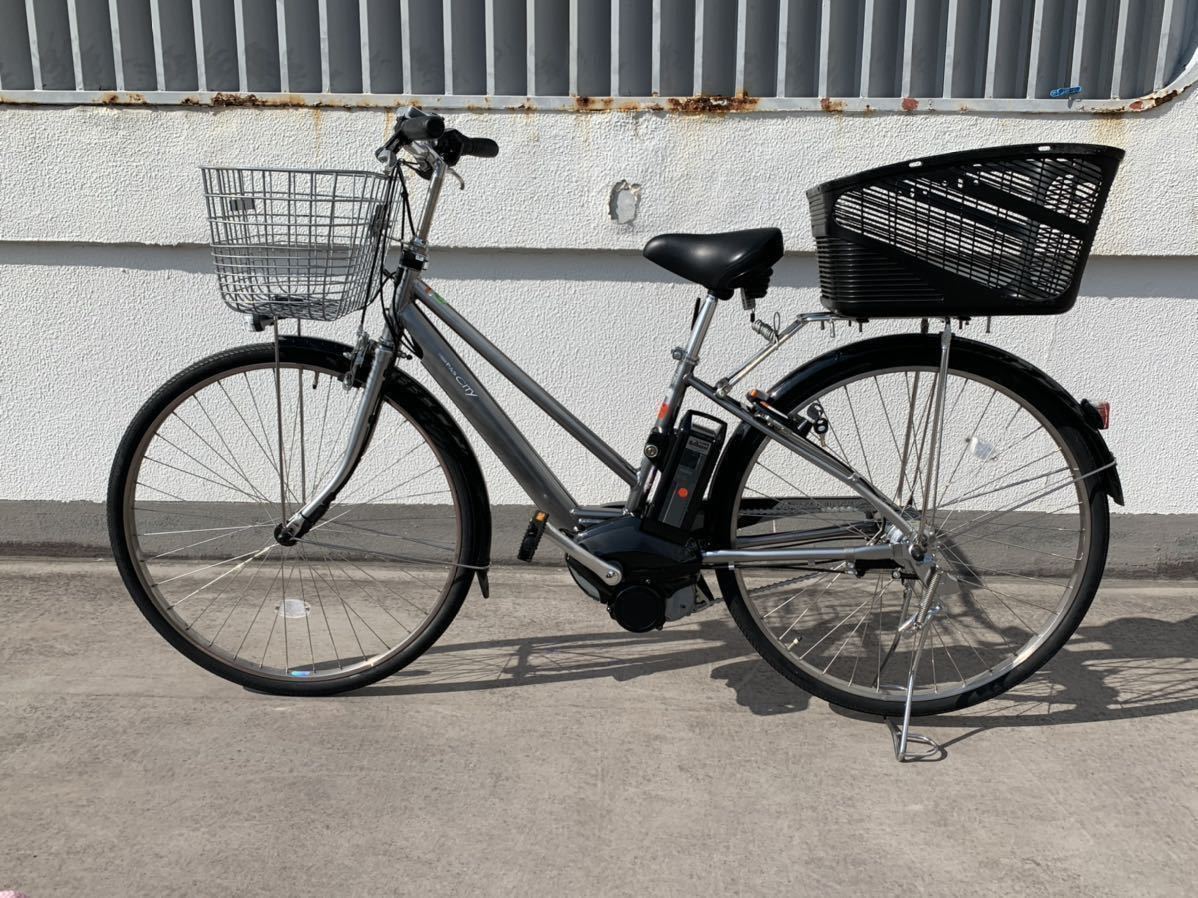 2019年10月購入 走行＆充電回数僅か 子供乗せ対応 ヤマハ PAS CITY-SP5 ミラーシルバー 大容量15.4Ah 車体&バッテリー ...