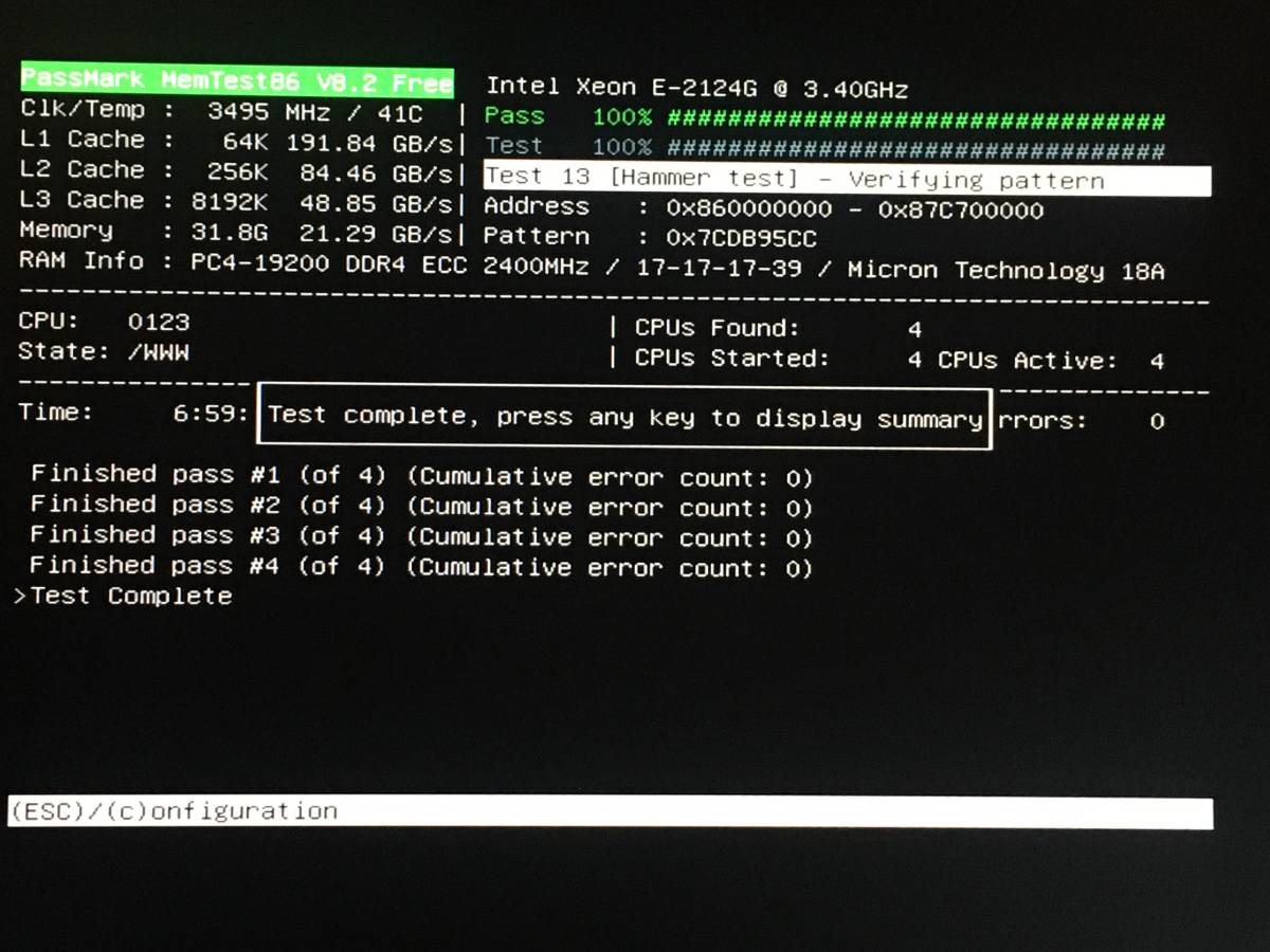 HP純正品 TX1310 M3/TX1320 M3対応 MICRON MTA18ASF1G72AZ-2G3B1 8GB 2Rx8 PC4-2400T-EE1-11 DDR4-19200 ...