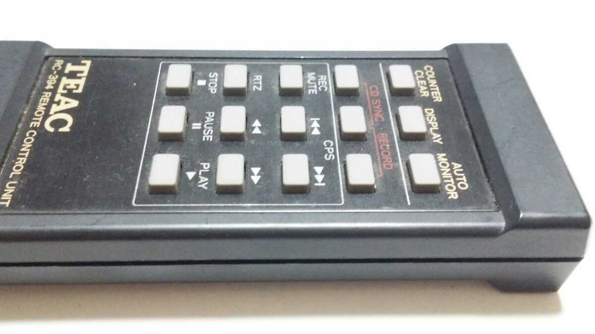 倉庫整理 ジャンク 赤外線発光確認済 TEAC V-7000 V-7010 V-8000S用 リモコン RC-394 REMOTE CONTROL UNIT RC394 for V7000 ...