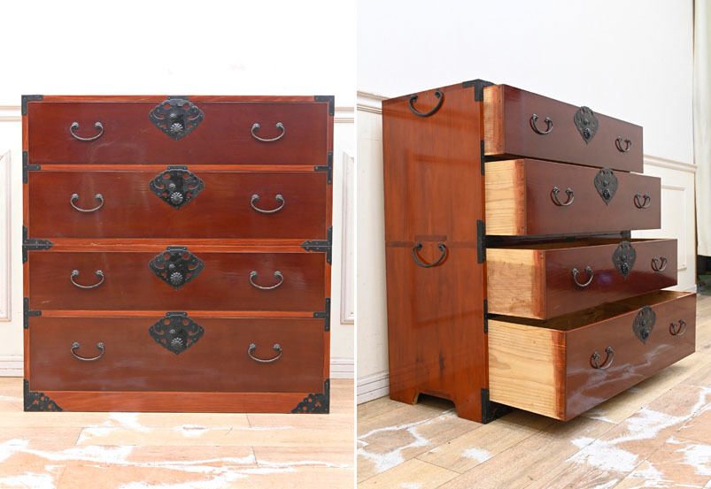 LW01 昭和レトロ 古い 日本製 前欅 けやき 総無垢 古金具 チェスト 整理タンス 仙台箪笥 時代箪笥 庄内タンス 船金庫 テレビ台(箪笥)｜売買されたオークション情報、yahooの商品 ...