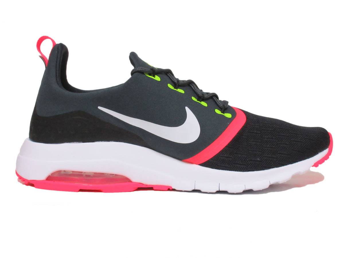 NIKE AIR MAX MOTION RACER 2 黒/濃灰/蛍光赤/蛍光黄 28.5cm マックス モーション レーサー 2 ...