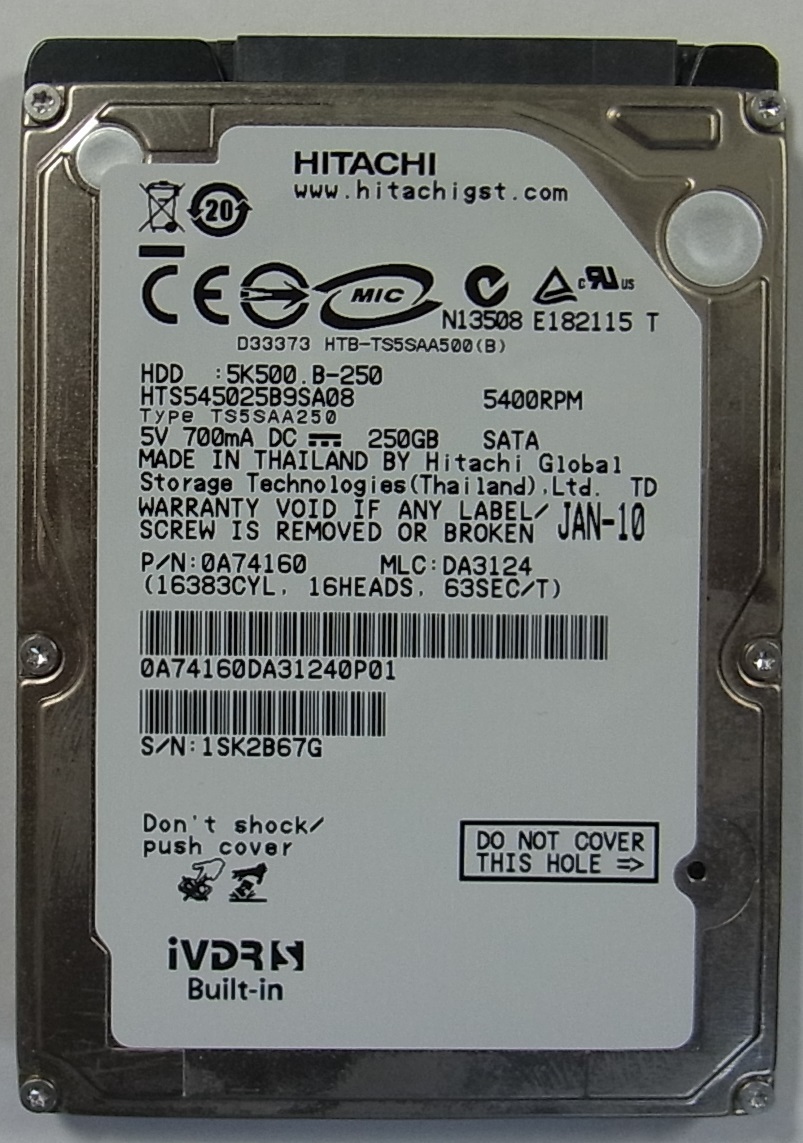 HITACHI HDD IVDR-S 250GB 品(200GB～)｜売買されたオークション情報、yahooの商品情報をアーカイブ公開 ...