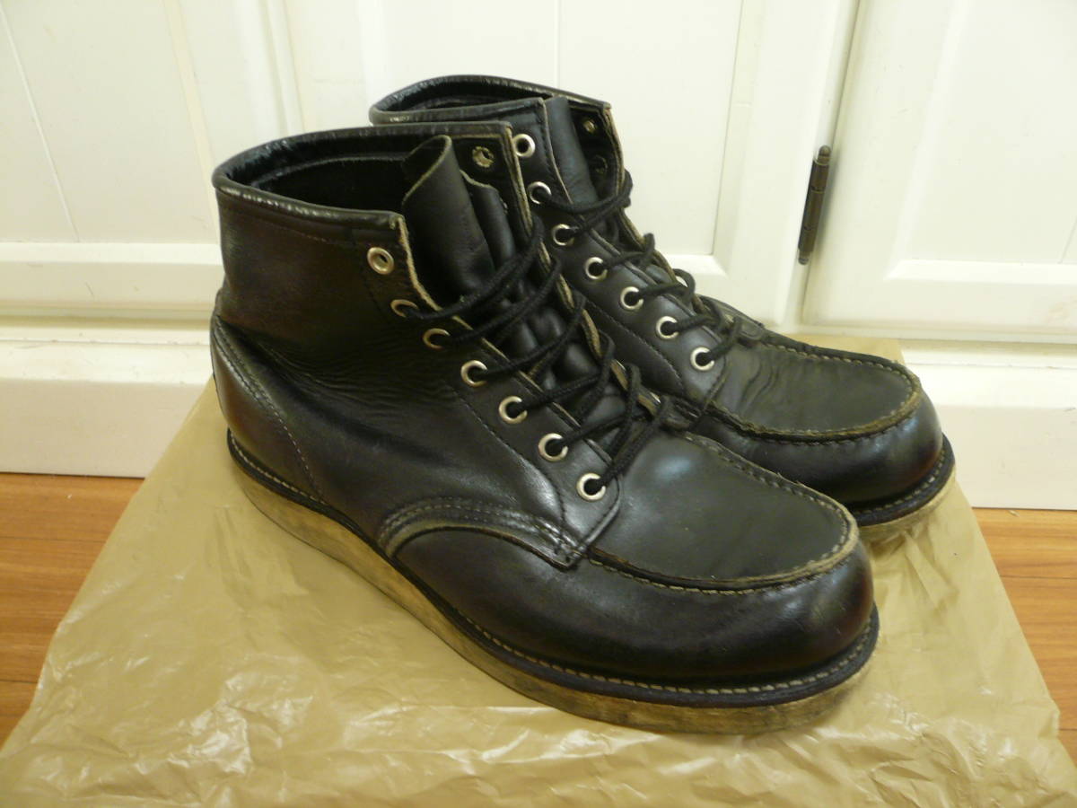 RED WING 8130 US8.5 E レッドウィング アイリッシュセッター ワークブーツ メンズ ブラック 黒 モックトゥ 8136 ...