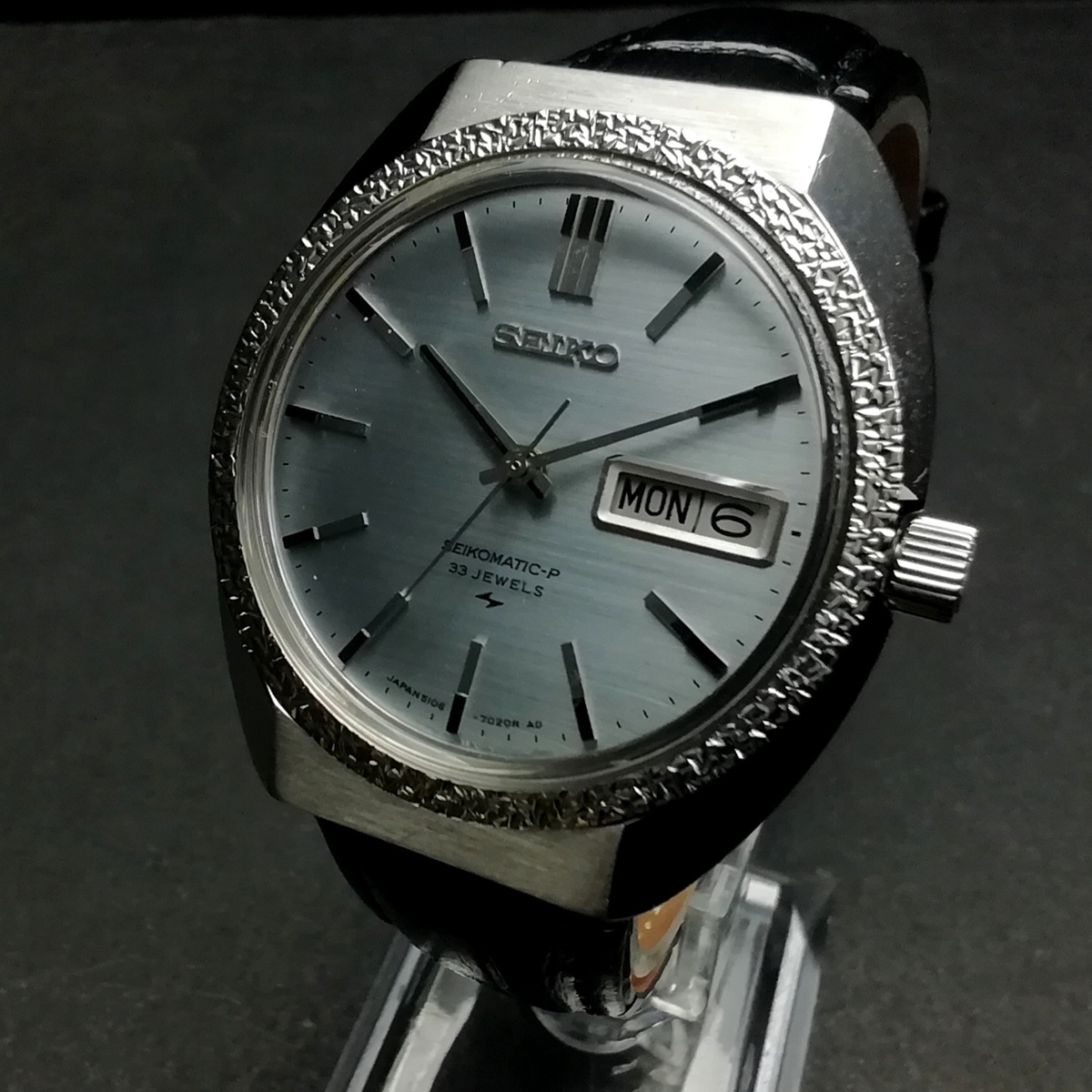 極美品 SEIKOMATIC-P セイコーマチック 33石 デイデイト 亀戸工場 変わりベゼル 自動巻き 5106-7020 メンズ腕時計 新 ...