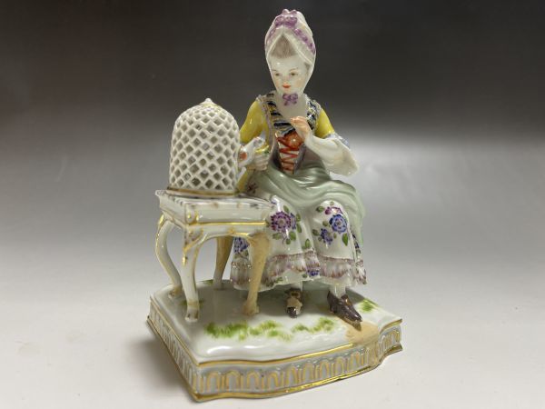 マイセン Meissen 五感の寓意 触覚 ポーセレン ポーセリン 人形 フィギュア フィギュリン 鳥かご 籠 難あり アンティーク(マイセン)｜売買されたオークション情報、yahooの商品 ...