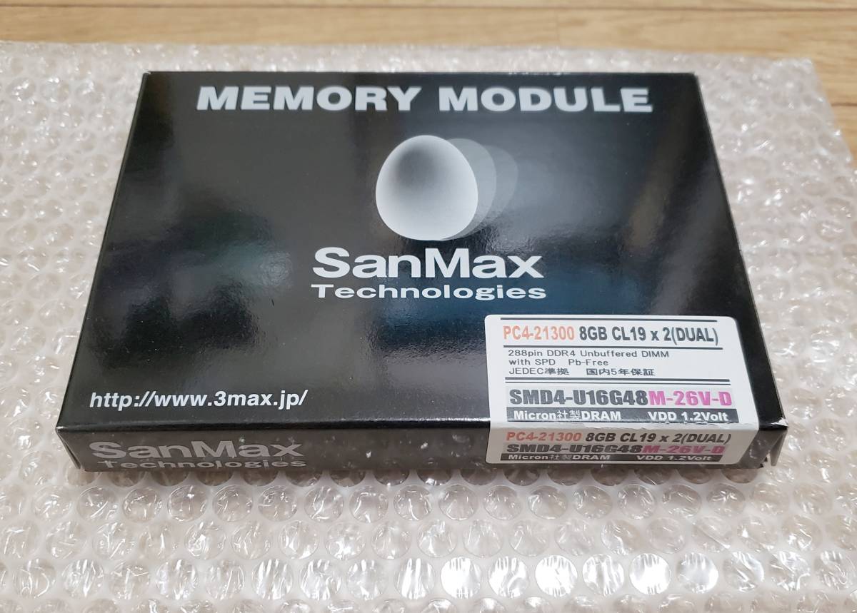 SanMax 8GB x2 16GB DDR4-21300/2666/UDIMM/1.2V/SMD4-U16G48M-26V-D(その他)｜売買されたオークション情報、yahooの商品情報を ...