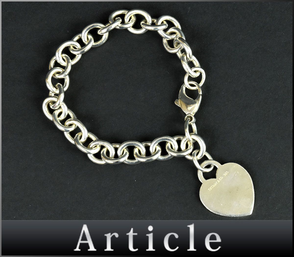 96437〇 Tiffany&co ティファニー/ ハート タグプレート ブレスレット/ Sv925 スターリング シルバー レディース ...