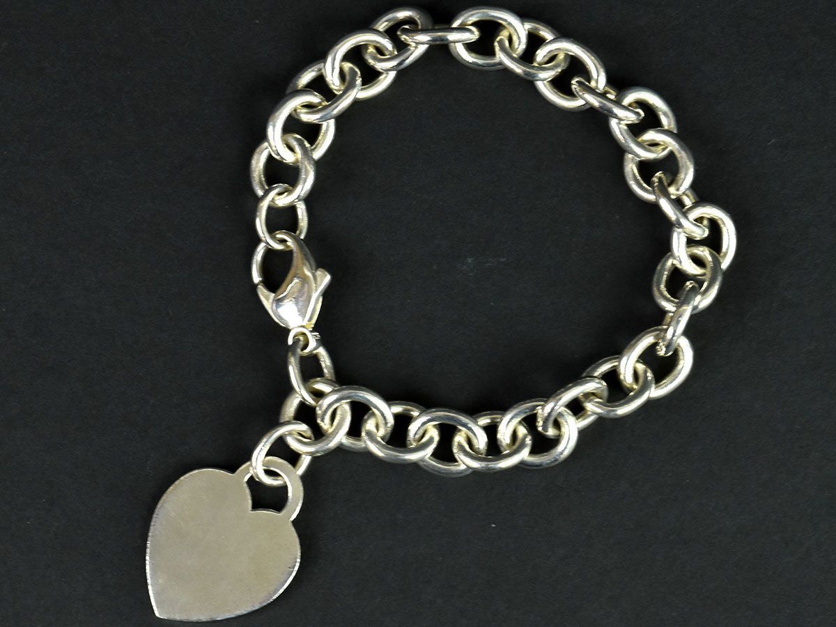 96437〇 Tiffany&co ティファニー/ ハート タグプレート ブレスレット/ Sv925 スターリング シルバー レディース ...