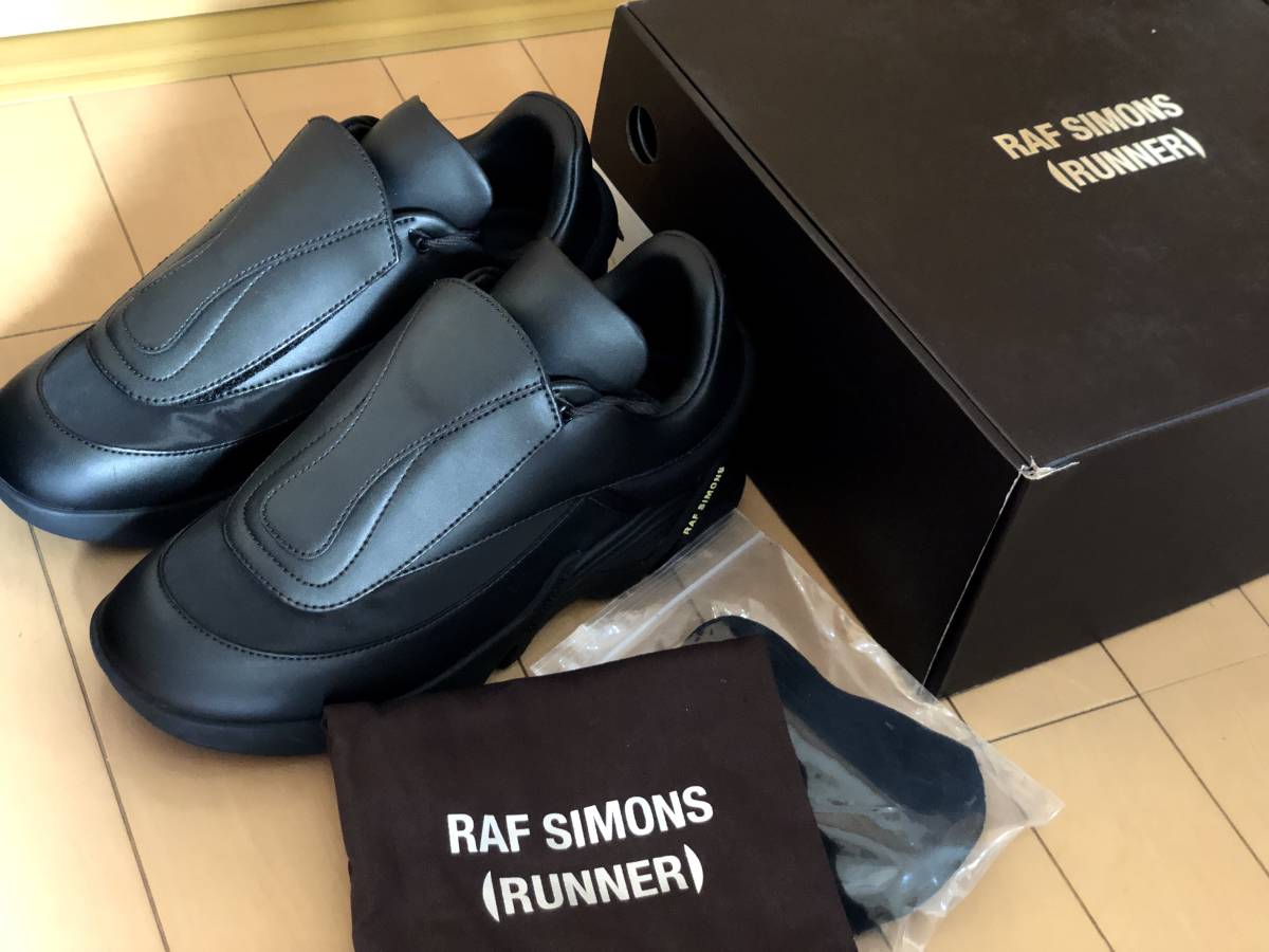 半額 RAF SIMONS ラフシモンズ RUNNER ANTEI BLACK スニーカー 24.0cm EU38 / 黒 / 正規品 ...