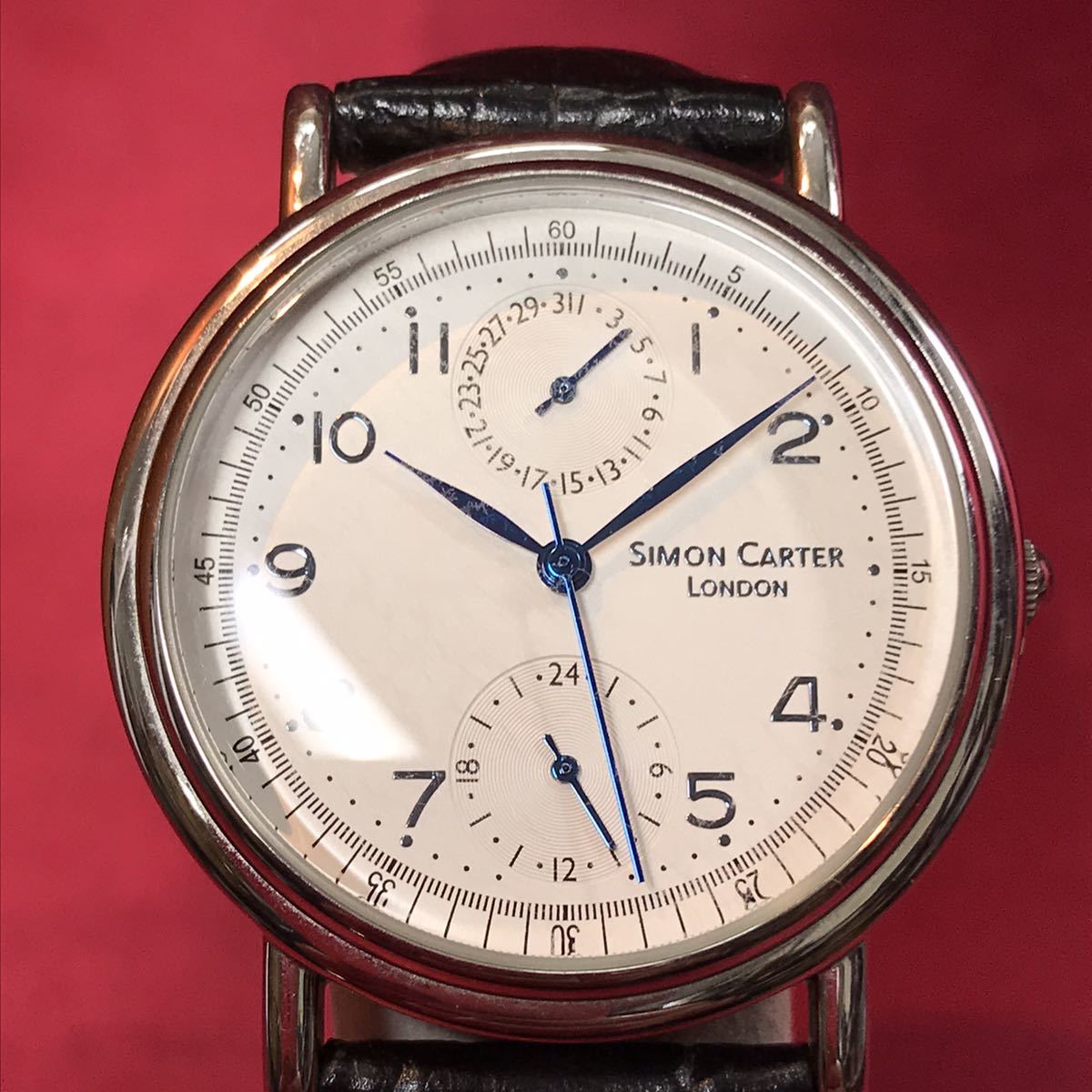 YH-6025 動作未確認 SIMON CARTER サイモン カーター クォーツ メンズ腕時計 カレンダー 24時間計 レターパックプラス ...