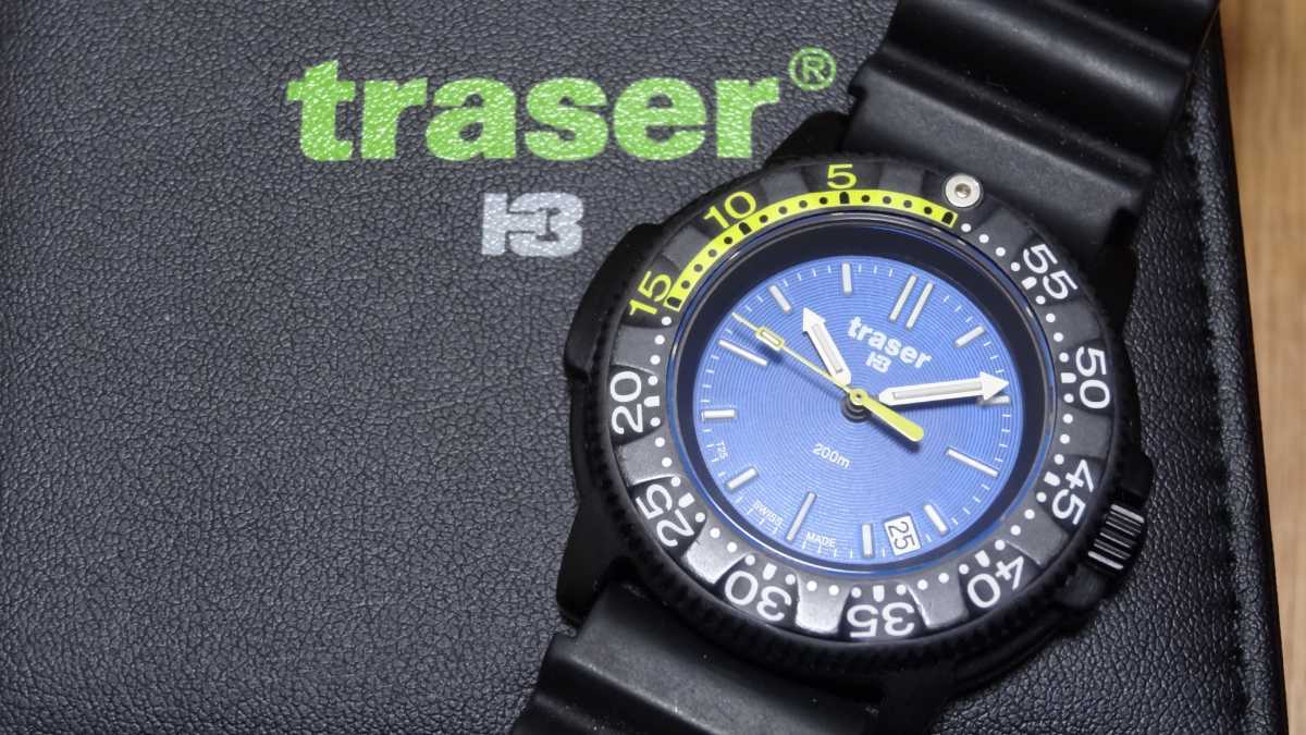 traser トレーサーH3 Nautic ダイバー 200m P6504.93C.6E.03 サファイアクリスタル 良品(ネイビーシール ...