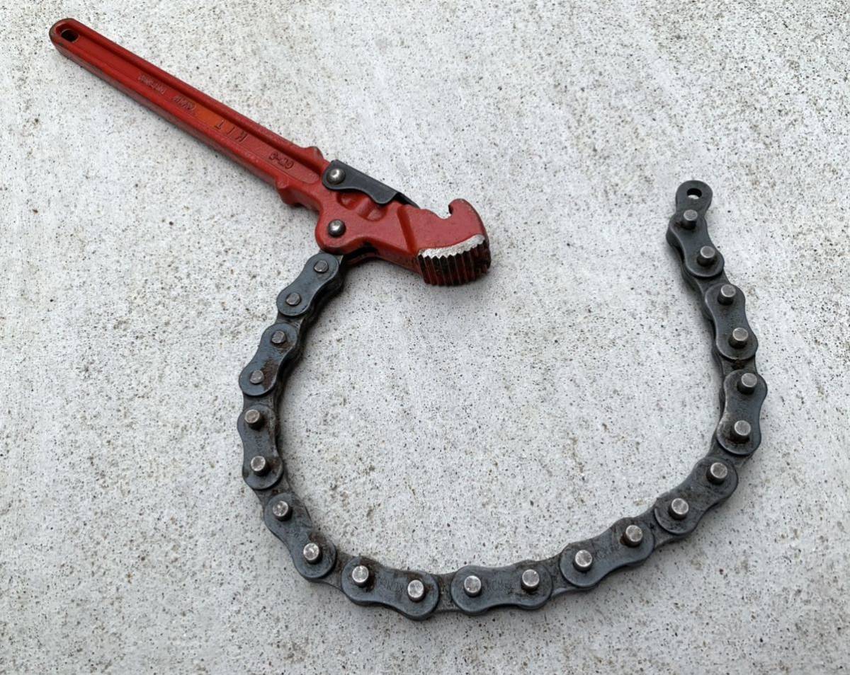 チェーンレンチ CW-3 ヒット商事 CHAIN WRENCH 日本製 CW3 赤ボディ HIT 鍛造 DROP FORGED 頑丈 チェン ...
