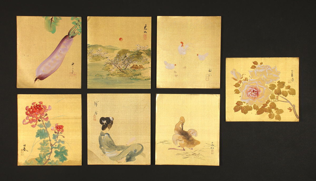 模写 一灯 最終 pt4606 須磨対水 井口華秋 梶野玄山 他 色紙七枚セット 花鳥 山水 美人図 大阪の人 石川の人(花鳥、鳥獣)｜売買さ ...