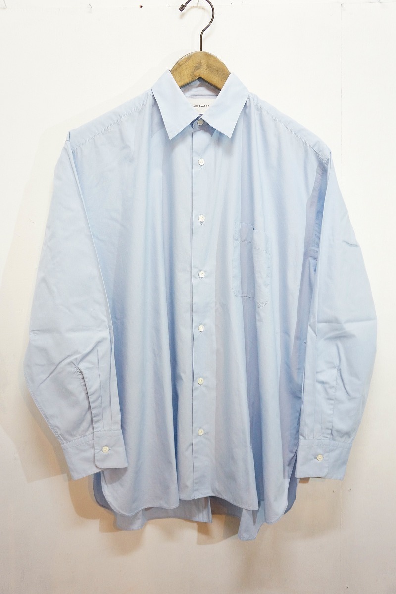 19AW MARKAWARE マーカウェア Organic Cotton Poplin Comfort Fit Shirt 長袖 コンフォート シャツ 1 SAX BLUE A19C ...