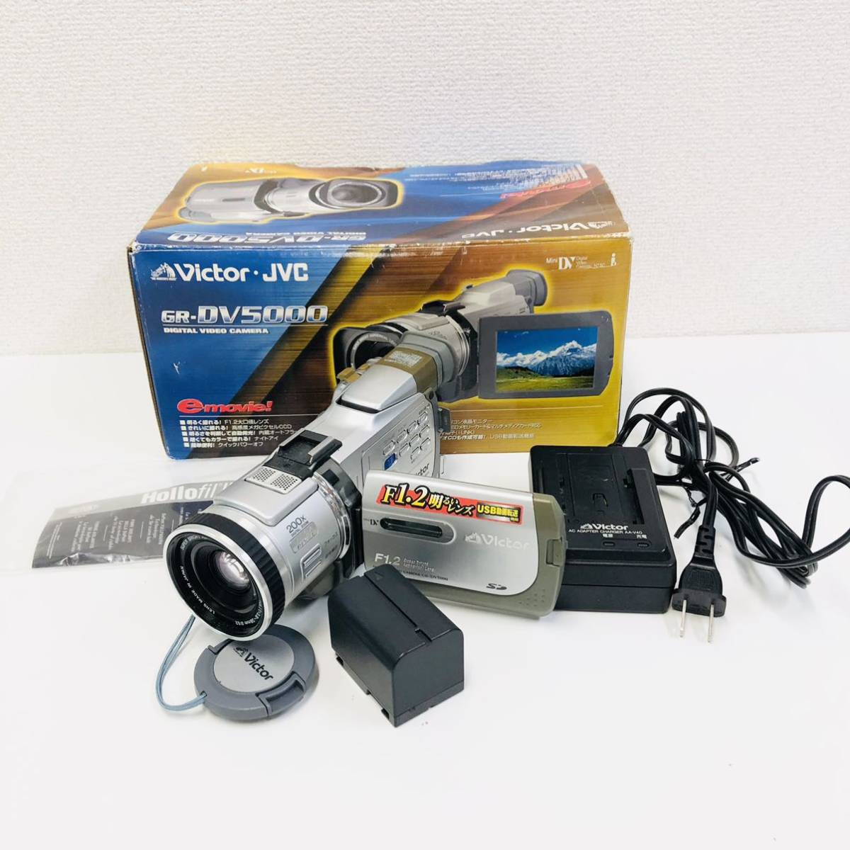 Victor JVC 日本ビクター GR-DV5000 液晶付デジタルビデオカメラ VU-5000K アクセサリーキット バッテリー 元箱 通電 起動 NN3395(ビクター)｜売買された ...