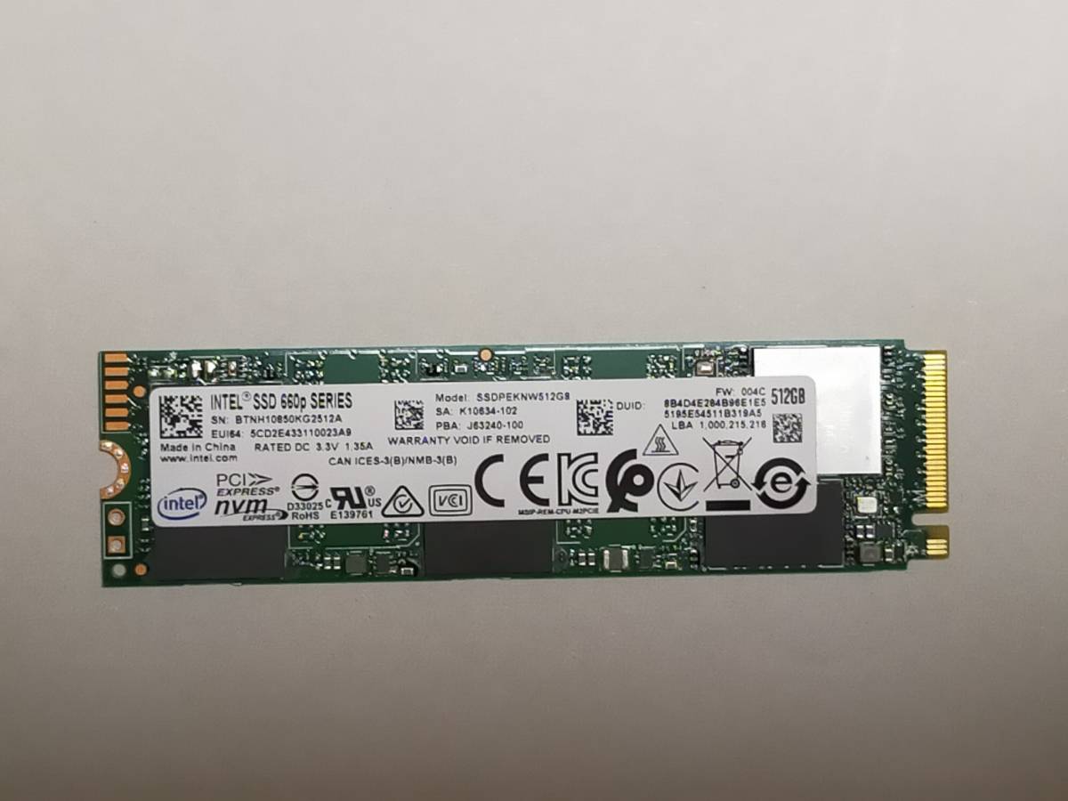【送料無料】Intel SSD 660p SERIES SSDPEKNW512G8 512GB M.2 NVMe｜256GB～