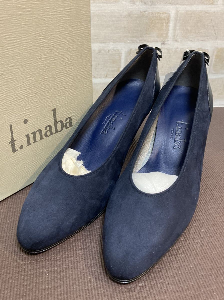 t.inaba イナバ パンプス ネイビー リボン(24.0cm)｜売買されたオークション情報、yahooの商品情報をアーカイブ公開 - オークファン（aucfan.com）