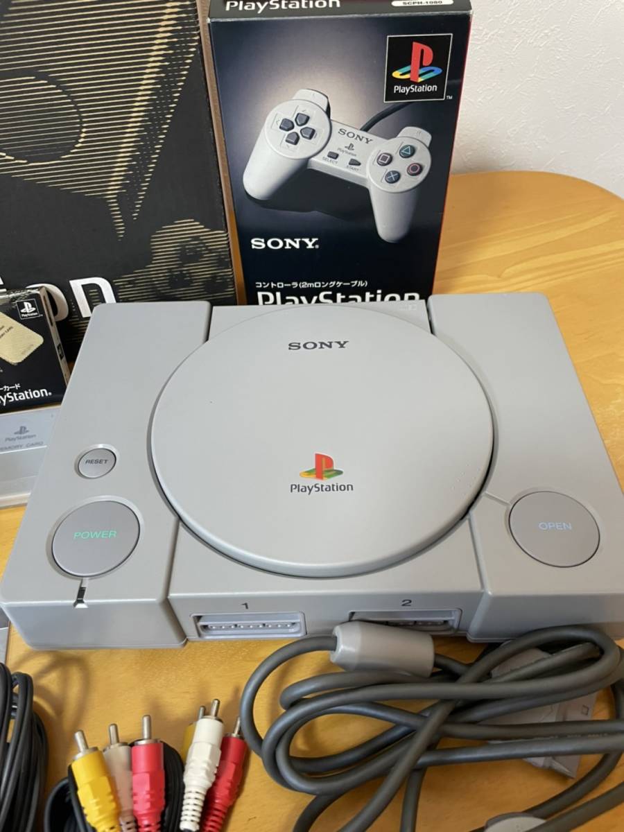 SONY プレイステーション PS1 本体 HORI ホリ fighting Stick PS ジョイスティック S端子ケーブル コントローラ ...
