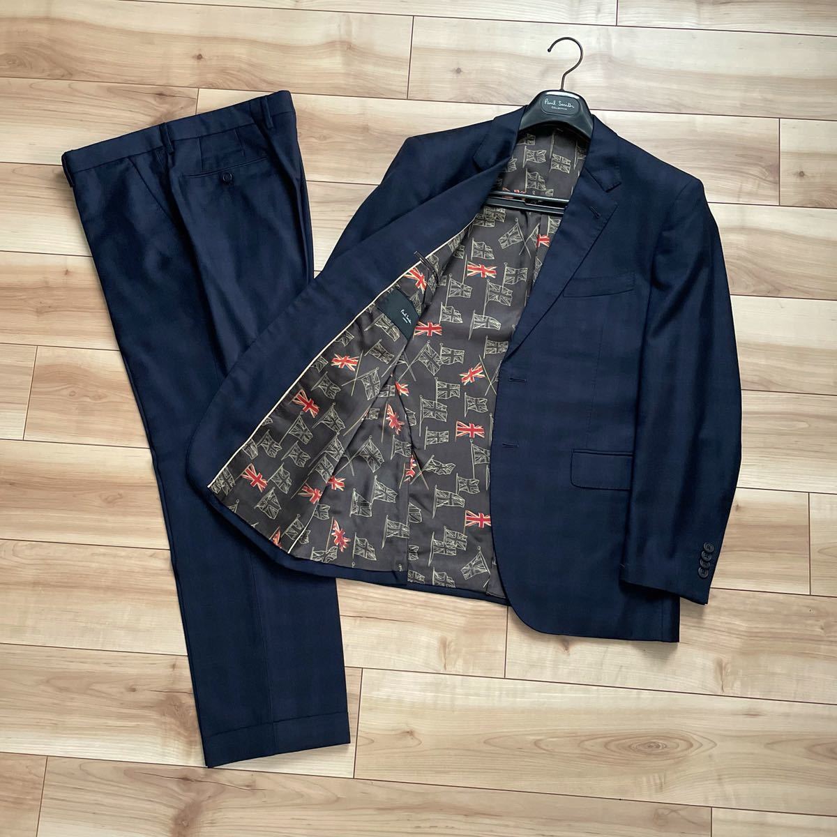 極 Paul Smith London ポールスミス × REDA SUPER 110's 裏地総柄 ウィンドウペン 2B スーツ 紺 ネイビー M ユニオンジャック(スーツ)｜売買された ...