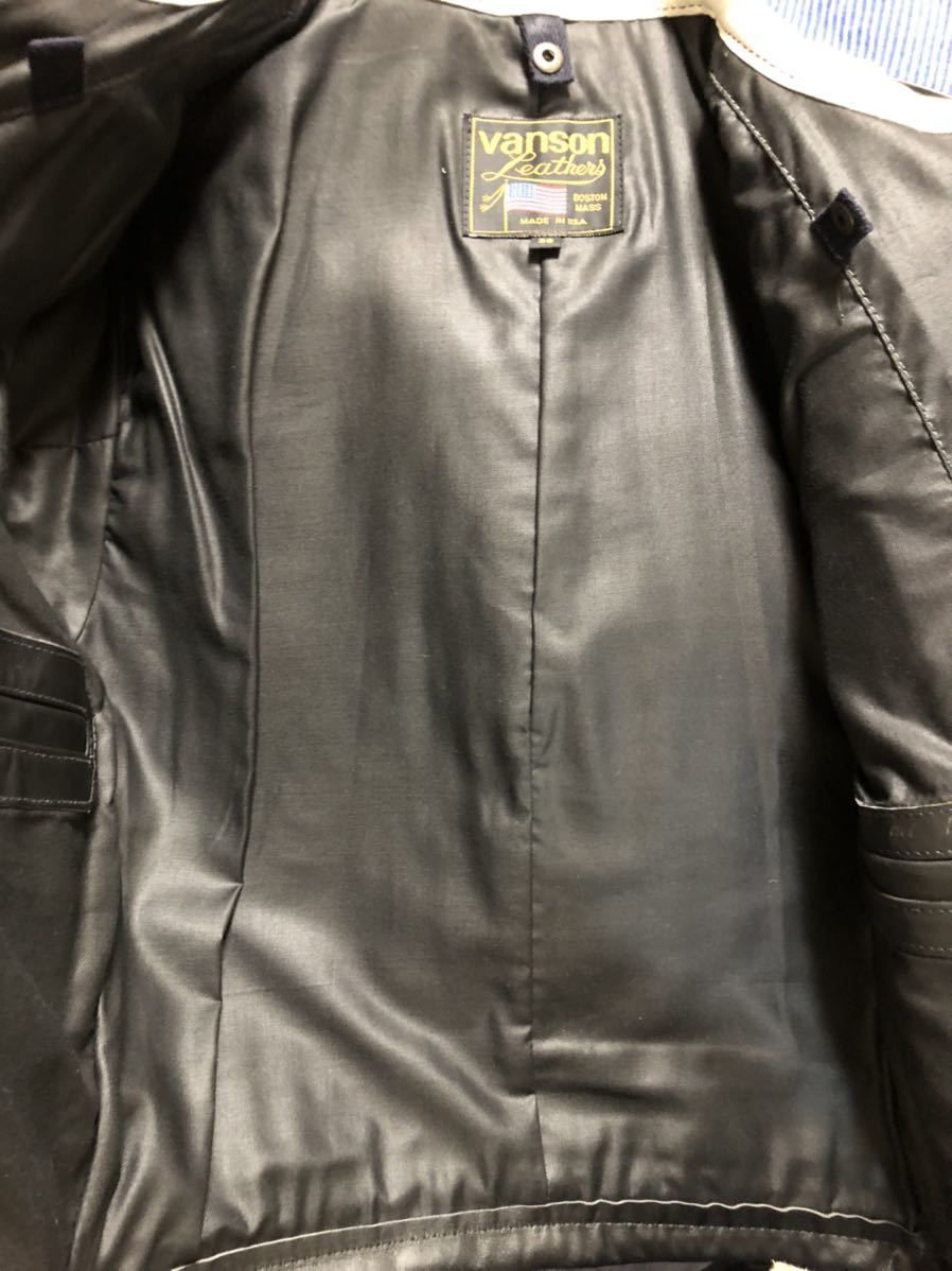 アメリカ製 vanson leathers star バンソン スター レザーライダースジャケット 38 ブラック バイク バイカー アメカジ 渋カジ ルード usa(ライダースジャケット ...