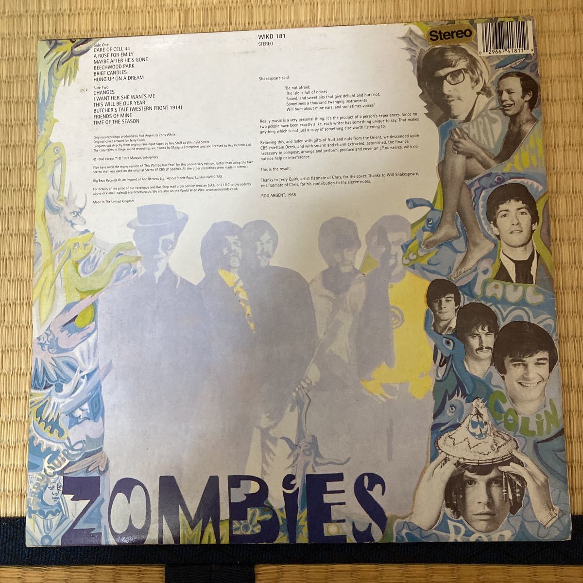 レアLP THE ZOMBIES／ODESSEY&ORACLE psychedelic rock acid Greatful Dead ...