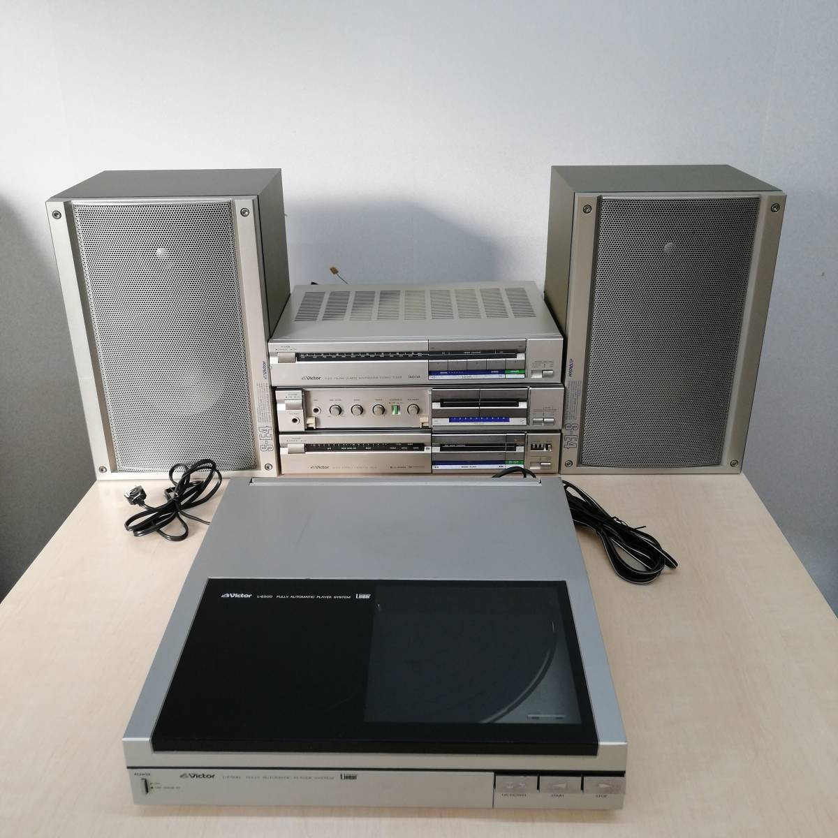 B0029 ビクターミニコンポ VICTOR L-E500 S-E4 D-E3 T-E3 A-E3 レトロ スピーカー アンプ カセットデッキ ...