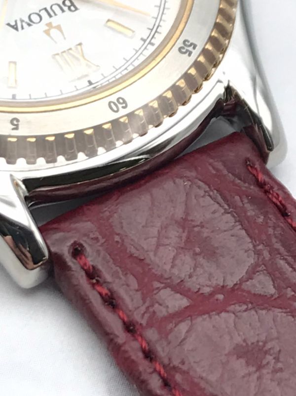 T1335 1円 稼働/保管品 BULOVA ブローバ BAG.545.200 SUPERFLAT 自動巻き デイト 21石 裏スケ 腕時計 白文字盤 メンズ 革ベルト 箱付(ブローバ)｜売買 ...