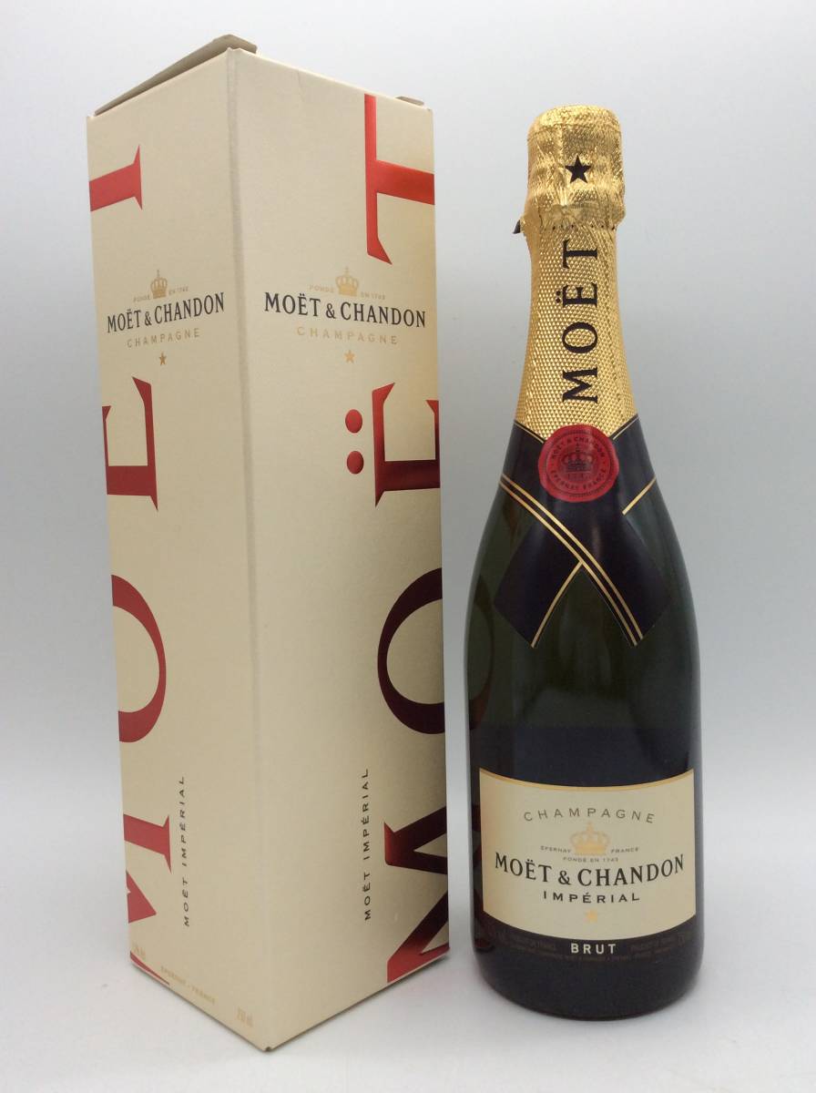 ＃5008 MOET&CHANDON モエシャンドン インペリアル ブリュット IMPERIAL BRUT 12% シャンパン 果実酒 750ml 箱 1743 未開栓 古酒 現状品(モエ・エ ...