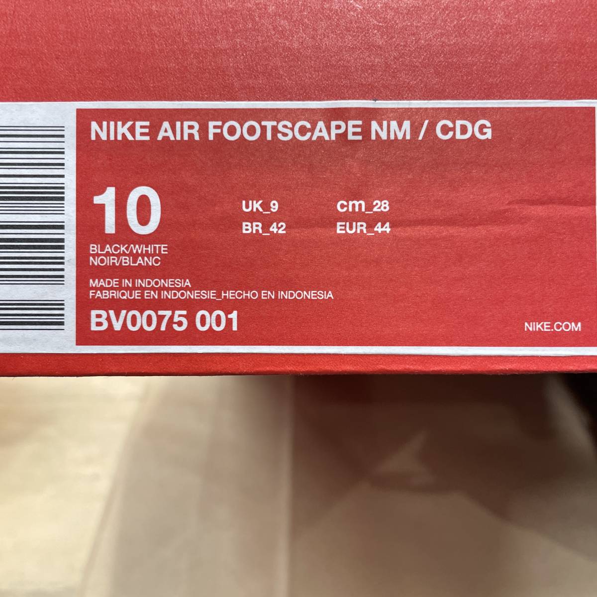 US10 28cm NIKE AIR FOOTSCAPE NM/CDG BV0075-001 BLACK/CHARCOAL ナイキ エア ...