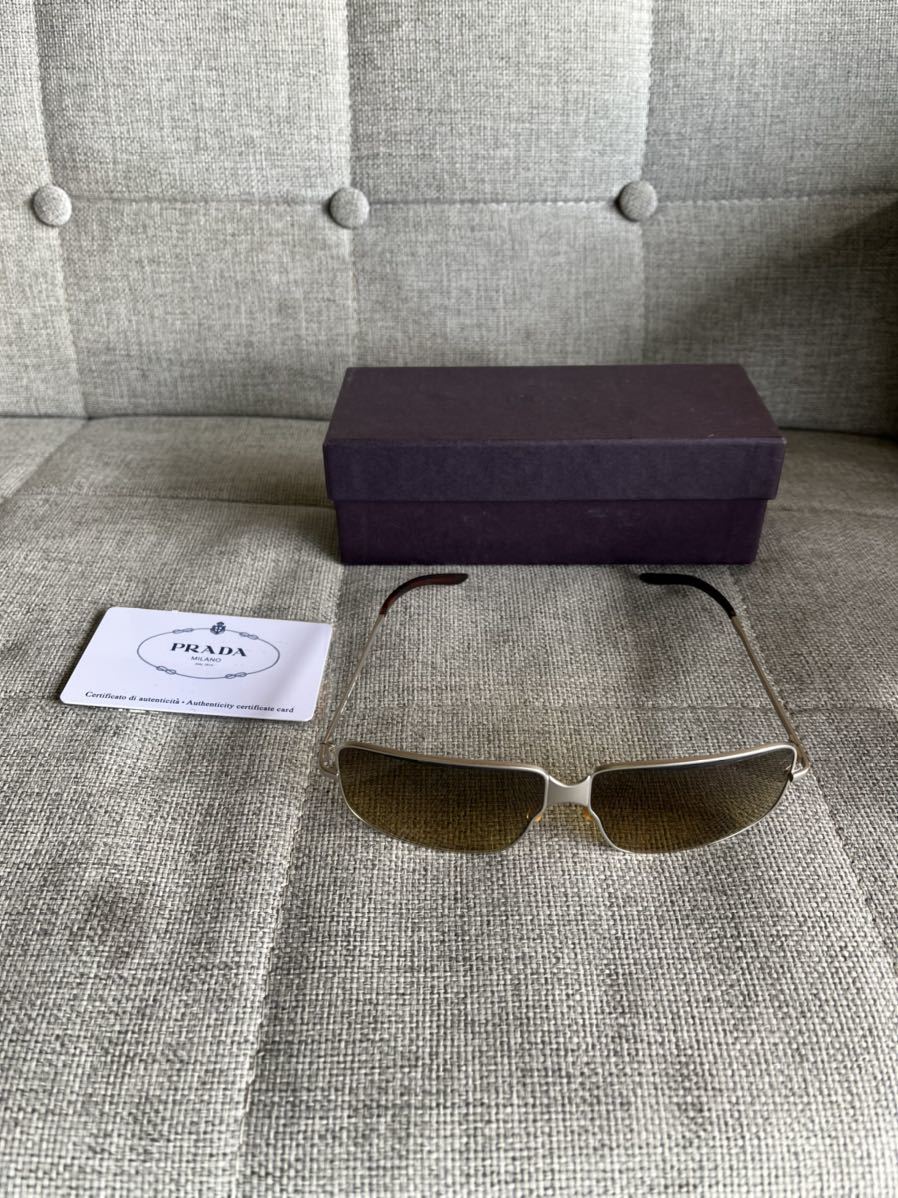 PRADA プラダ 古いサングラス グリーン系 イタリア 伊製 SPR63B 2AC-7A1 メンズブランド アクセサリー 激安 転売 ...
