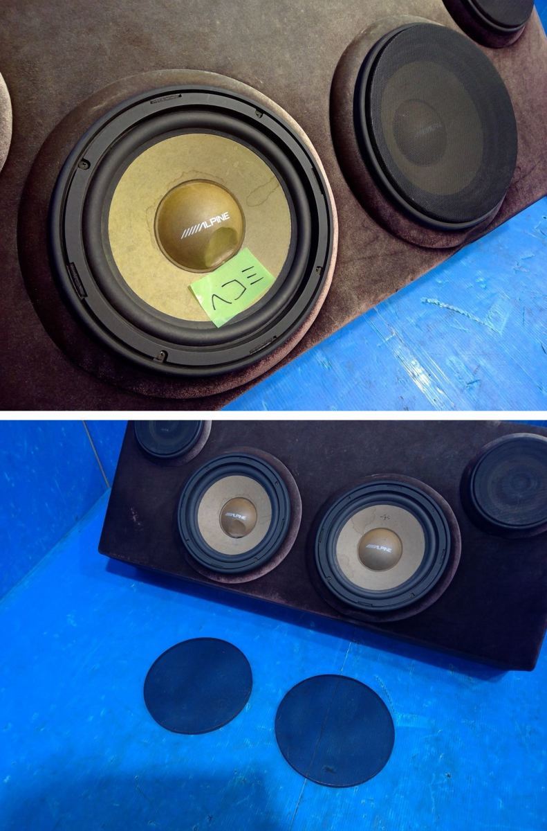 ALPINE アルパイン 6660 6013 10インチ/25cm ウーハー ウーファー 2発 + 16cm 2Wayコアキシャル スピーカー ボックス付 音出し確認OK(ウーハー)｜売買され ...