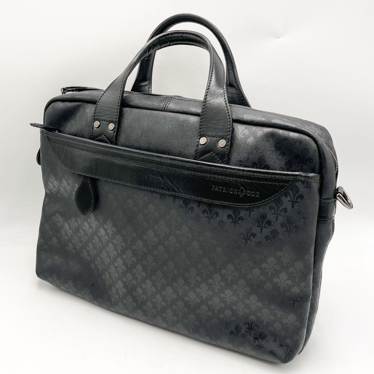 PATRICK COX パトリックコックス レザー 総柄 ハンドバッグ ビジネスバッグ 手提げかばん メンズ ブラック系 黒(ブリーフケース、書類かばん)｜売買されたオークション情報 ...