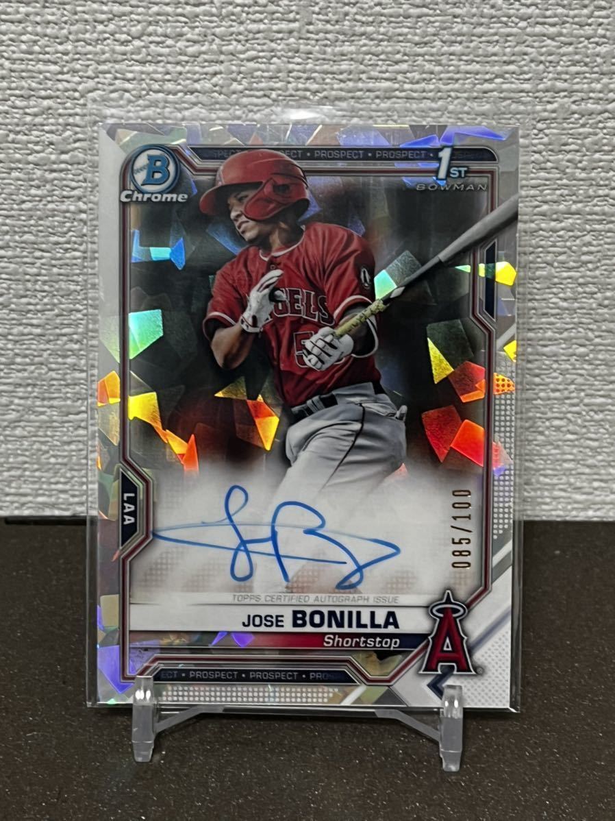100枚限定 2021 Topps Bowman Chrome Jose Bonilla 1st Bowman 直書きサイン AUTO 085 ...