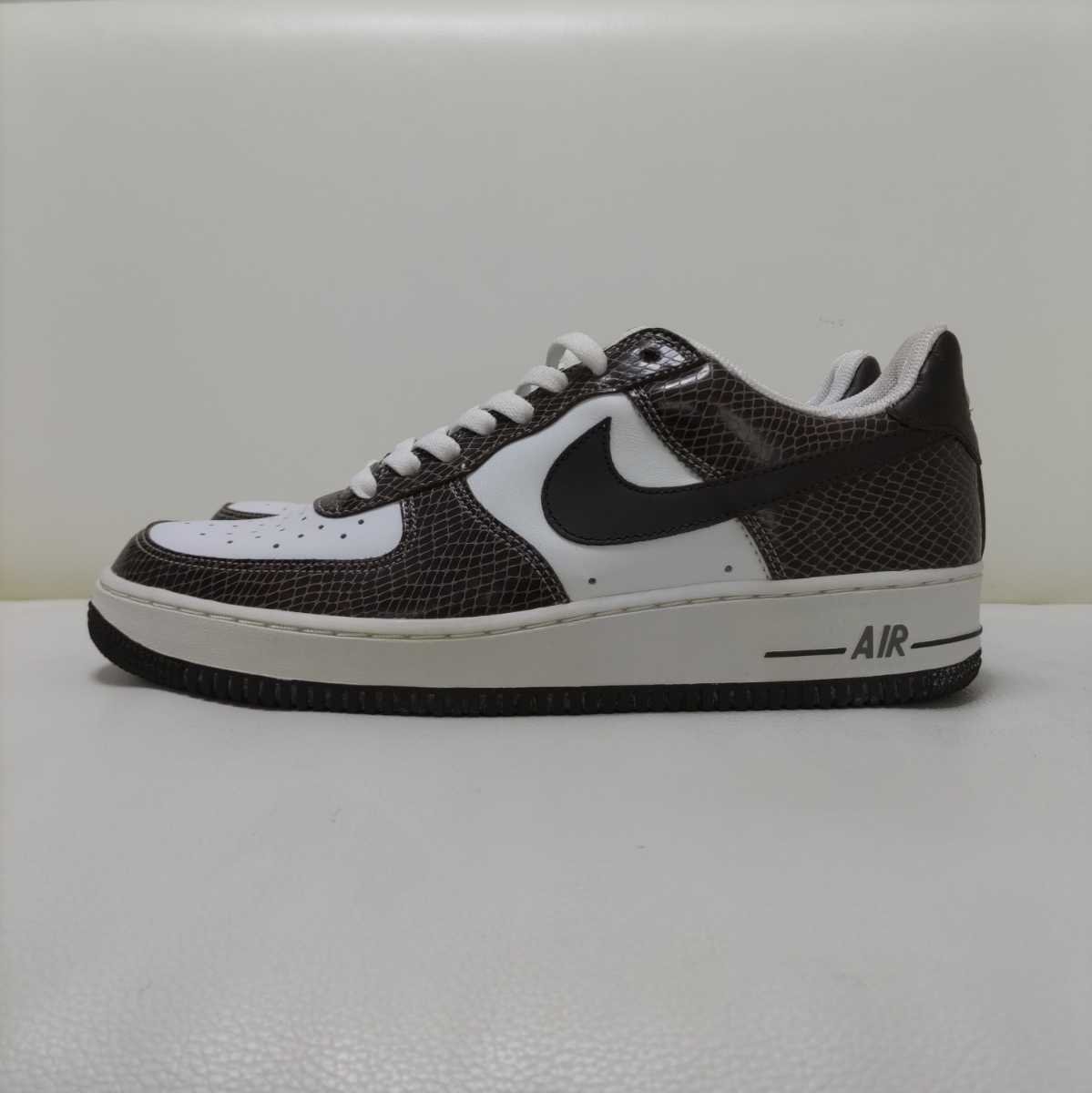 AIR FORCE 1 PREMIUM 309096-121 28cm LOW WHITE/BAROQUE BROWN Snake スキン ...