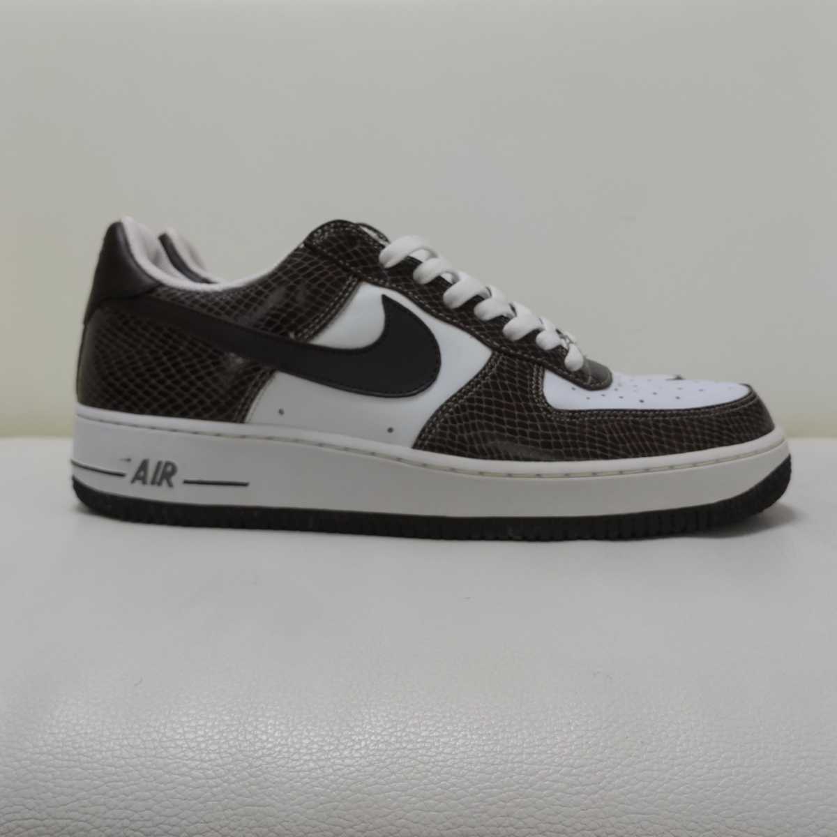 AIR FORCE 1 PREMIUM 309096-121 28cm LOW WHITE/BAROQUE BROWN Snake スキン ...