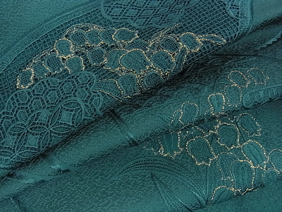 平和屋着物 色留訪問着 総刺繍 スワトウ刺繍 鈴蘭 鉄色 金糸 逸品 ak268(仕立て上がり)｜売買されたオークション情報、yahooの商品 ...