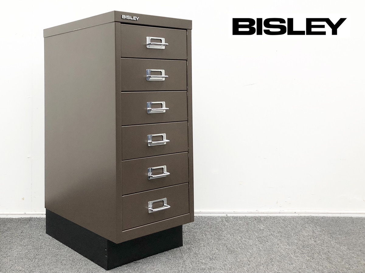 BISLEY ビスレー 29/6 A4 キャビネット 引き出し6段 テレワークデスク ブラウン サイドボード デスクワゴン(サイドボード ...