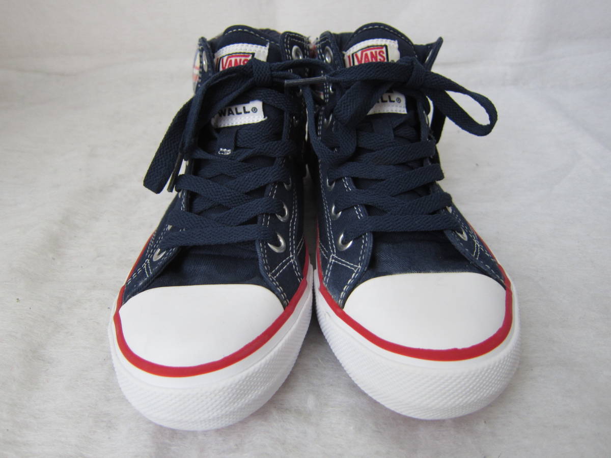 VANS CLASSIC SKOOL PAD HI バンズ クラシックスクール パッドハイ V66PDN 紺/チェック柄 23㎝ US5 ...
