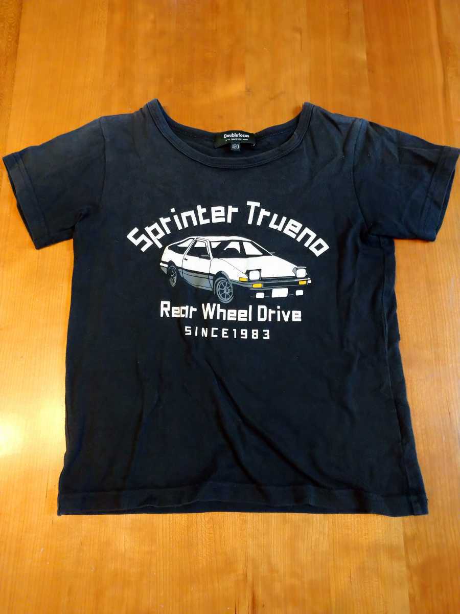 AE86 前期3ドア トレノ パンダ キッズ 120cm Tシャツ 黒 120センチ Doublefocus スプリンタートレノ ハチロク Sprinter Trueno(120（115 ...