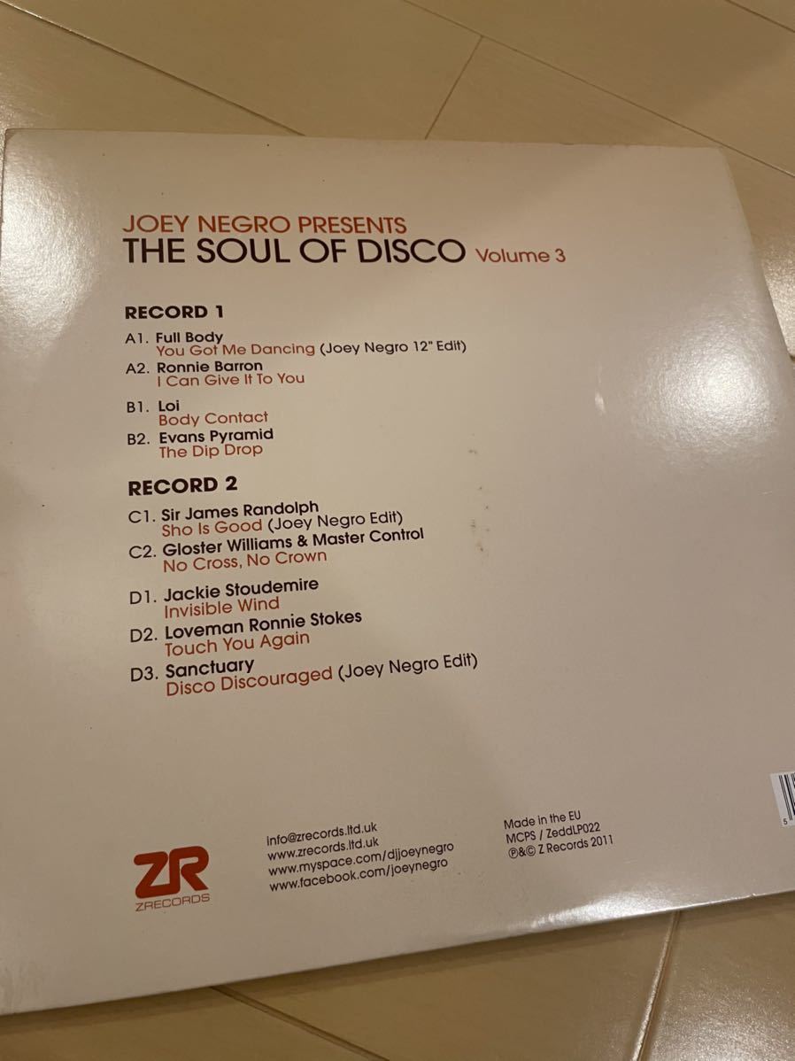 Joey Negro The Soul Of Disco Vol3 ZEDDLP022 Full Body Ronnie Barron ...